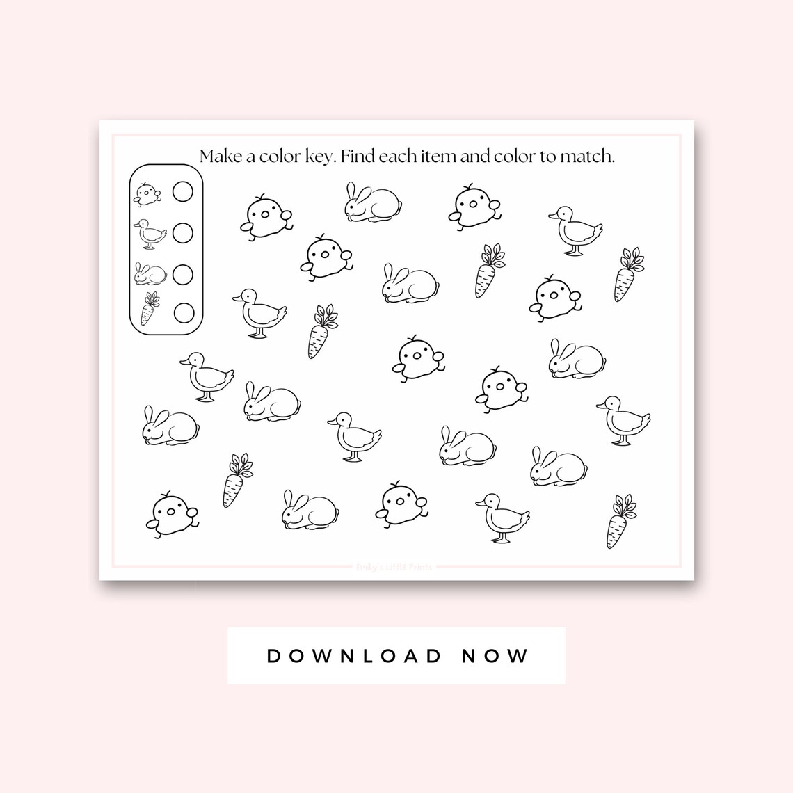 Easter Search and Find Coloring Page, Easter Preschool Activities ...