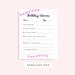 Birthday Interview Kids Printable, Kid Birthday Questions Instant ...