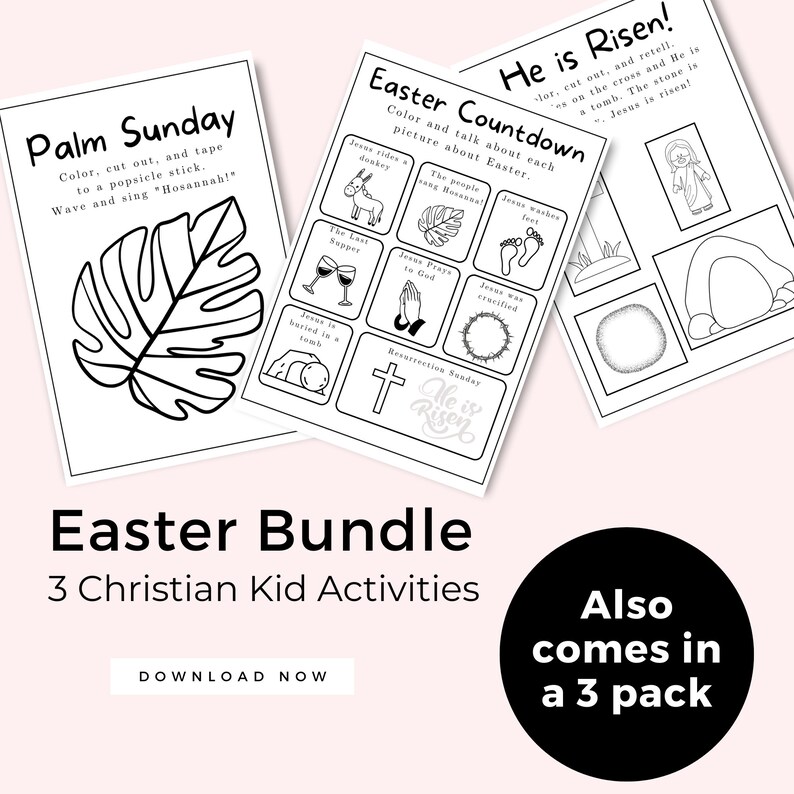 Resurrection Sunday Printable for Kids Black and White, Good Friday ...