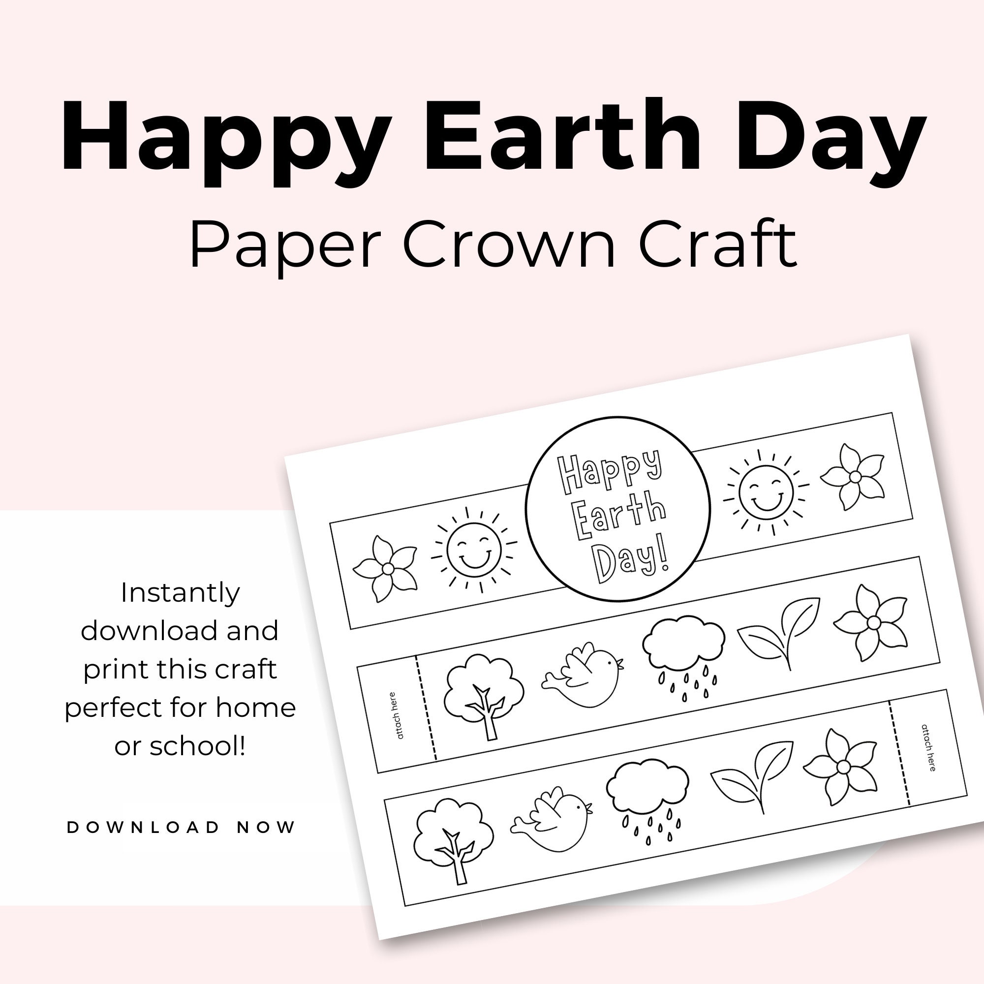 Happy Earth Day Crown for Kids, Earth Day Printable Activity for ...