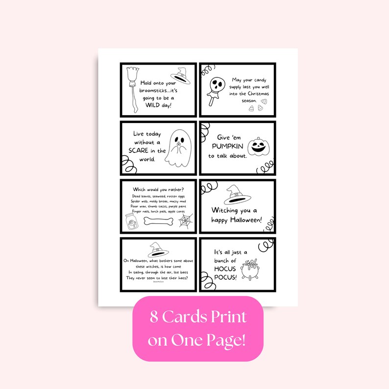 Halloween Lunch Box Notes for Kids, October School Ideas, Instant ...