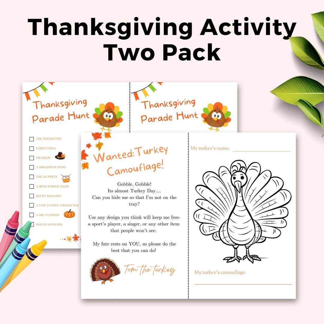 Turkey Disguise Activity for Kids, Thanksgiving Parade Scavenger Hunt ...