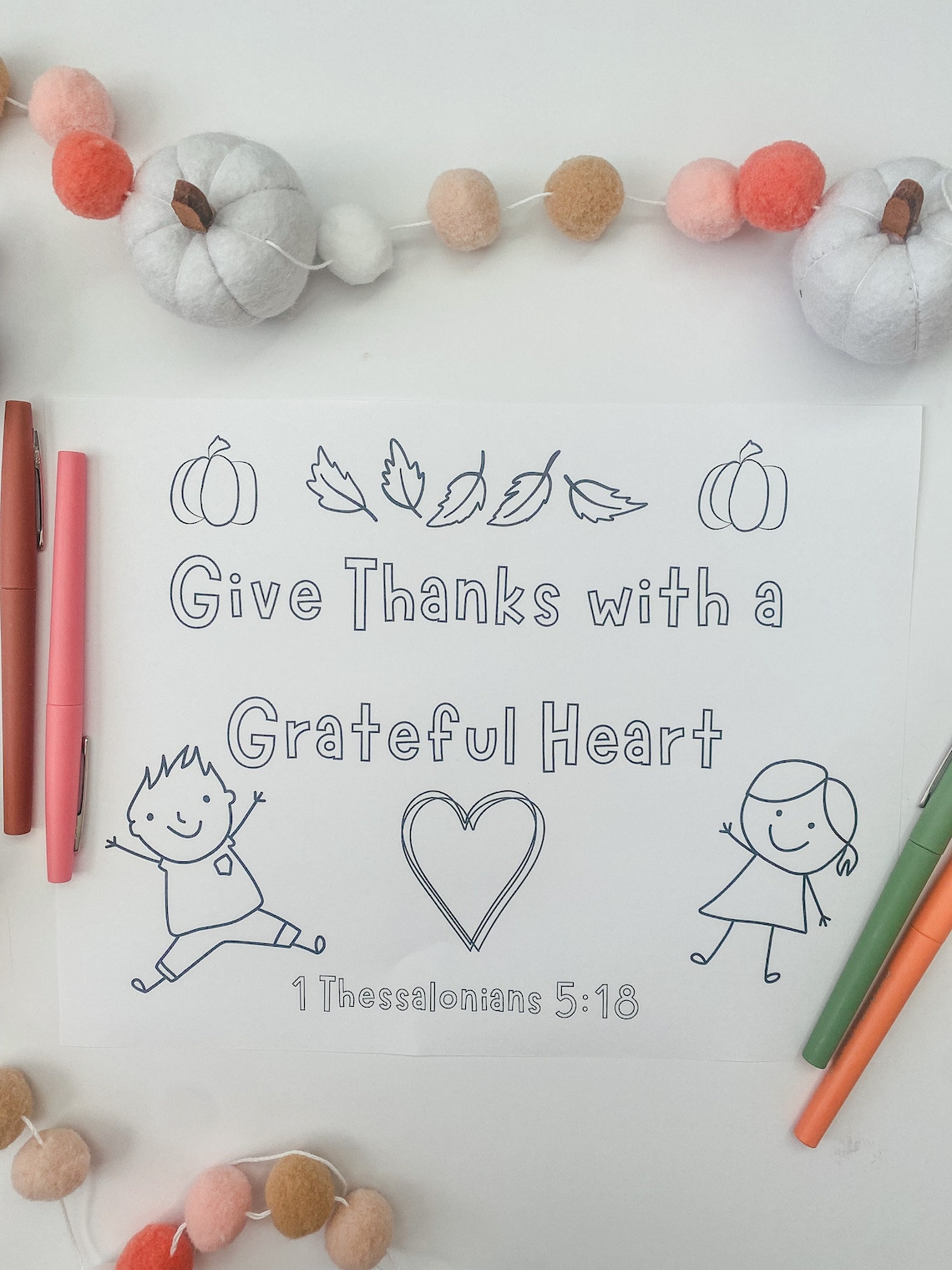Give Thanks With a Grateful Heart Bible Verse Coloring Page for Kids ...