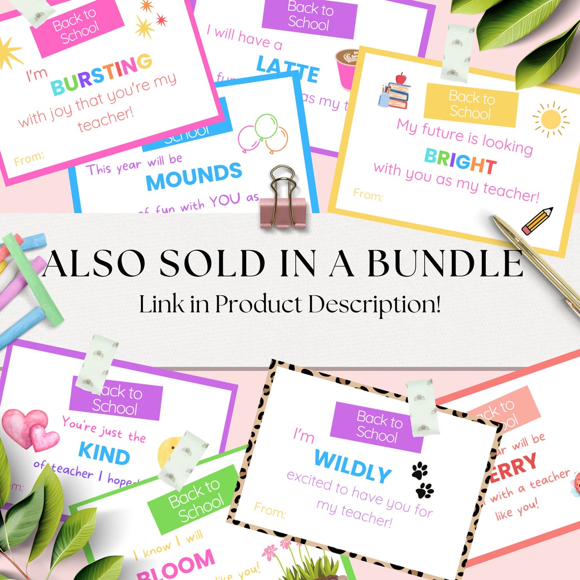 Printable Back to School Card for Teacher, Back to School Notes for ...