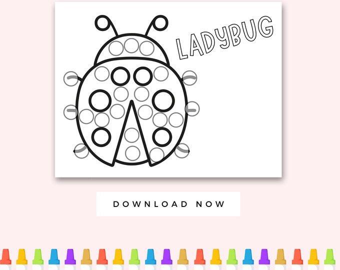 Dot Bugs Printable. Dot Marker Art Arbeitsblatt. Käfer Malvorlagen: Dot ...