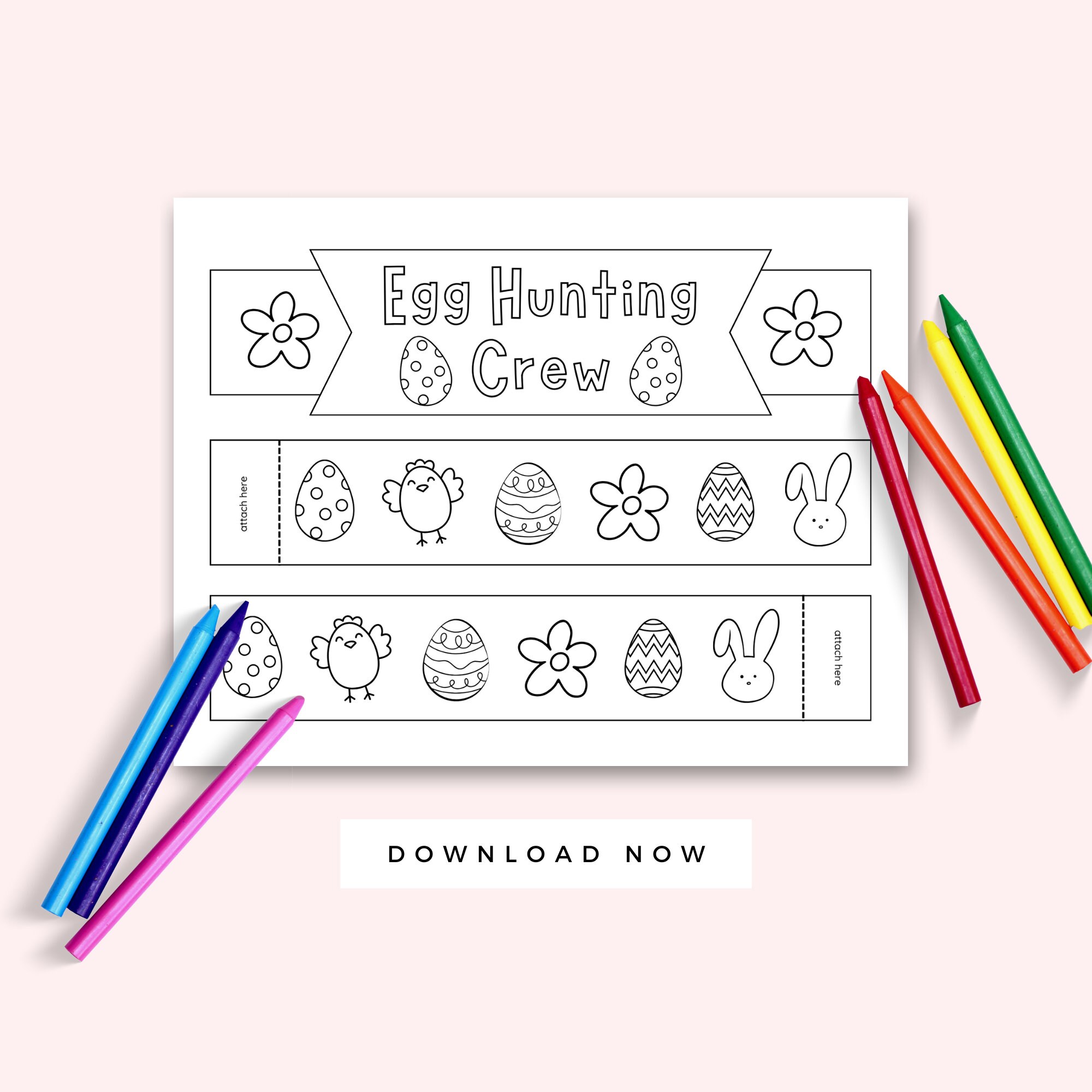Egg Hunting Crew Printable Easter Crown for Kids, Easter Printable ...