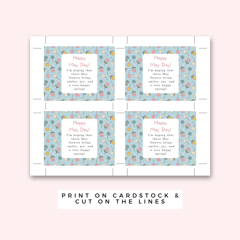 Happy May Day Printable Cards, May Day Notes, May Day Flower Gift Tag ...