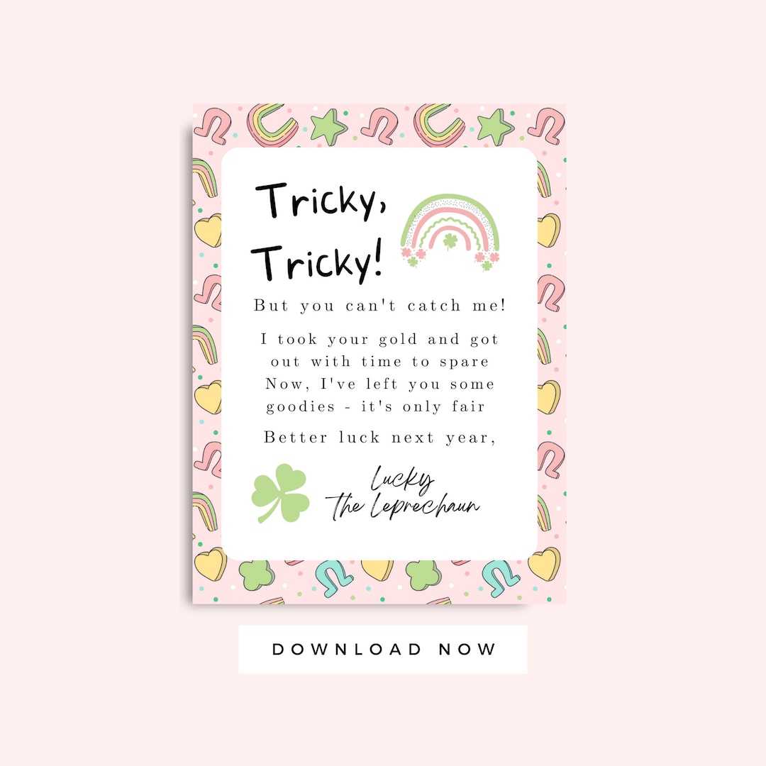 Leprechaun Letter for Kids Printable, Leprechaun Trap Card, Saint ...