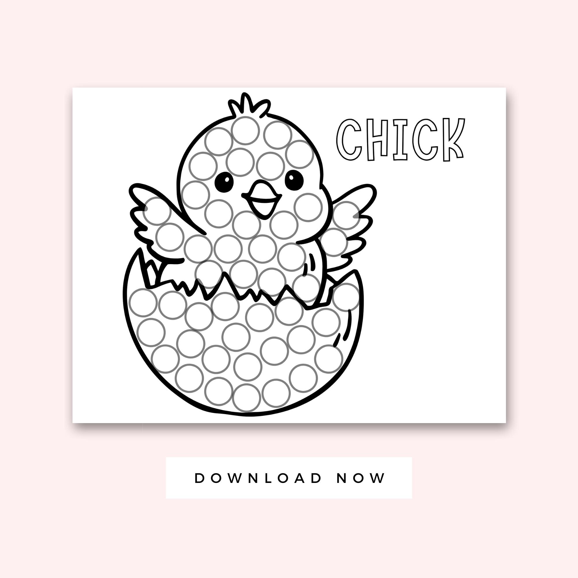 Chick Do a Dot Printable, Easter Dot Marker Activity, Toddler Printable ...