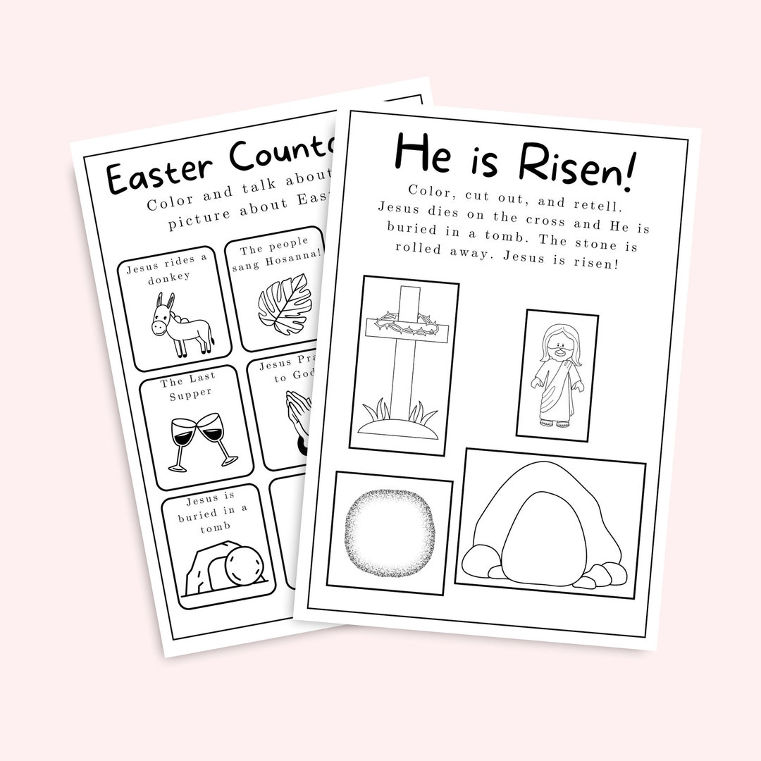 Holy Week Easter Activity for Toddlers Black and White, Religious ...