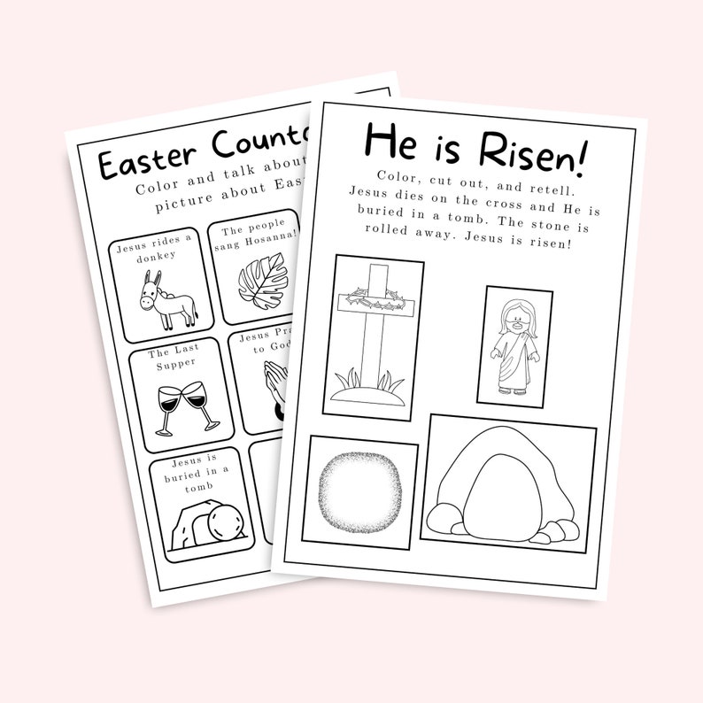 Holy Week Easter Activity for Toddlers Black and White, Religious ...