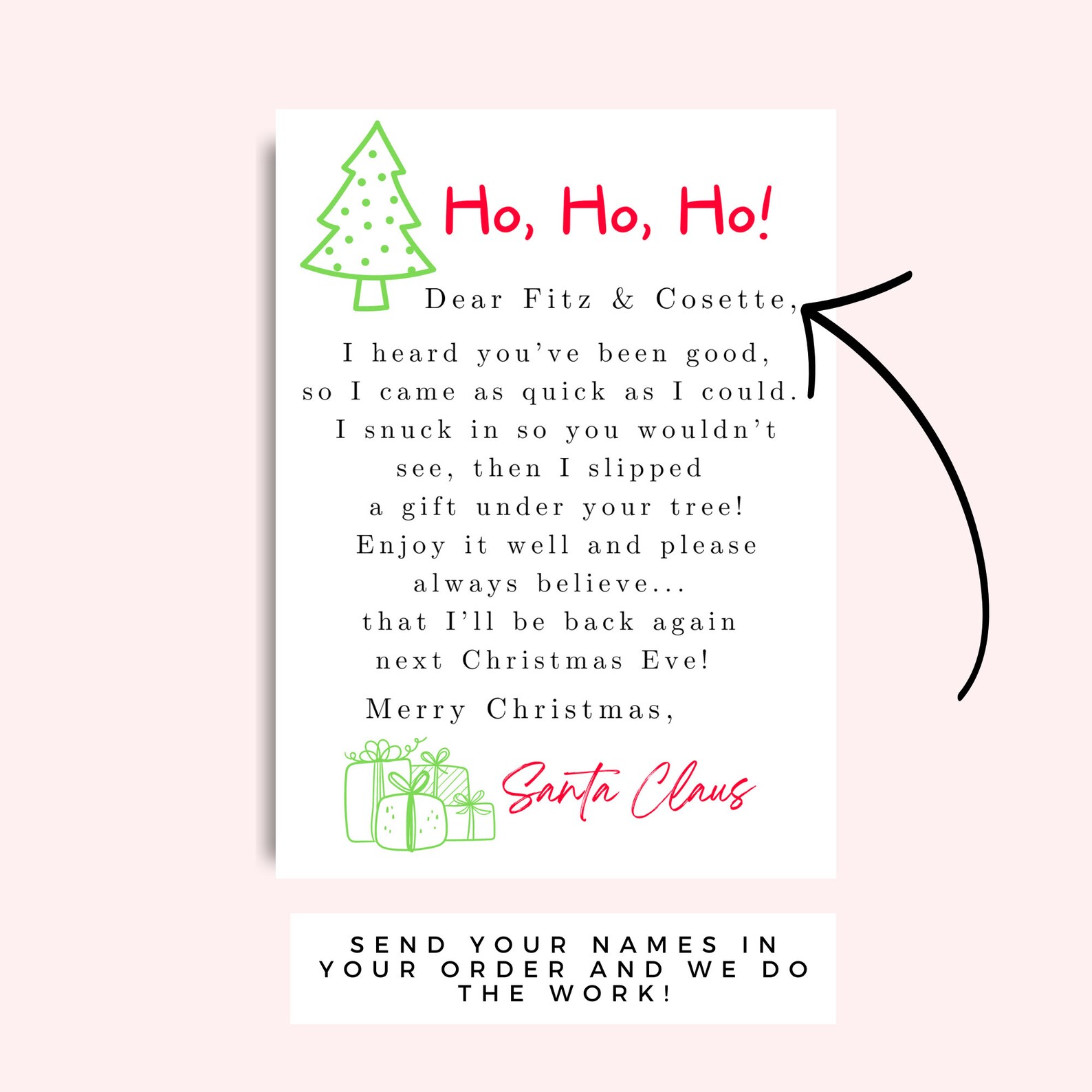 Santa Letter for Kids Printable, Printable Card From Santa for Kids on ...