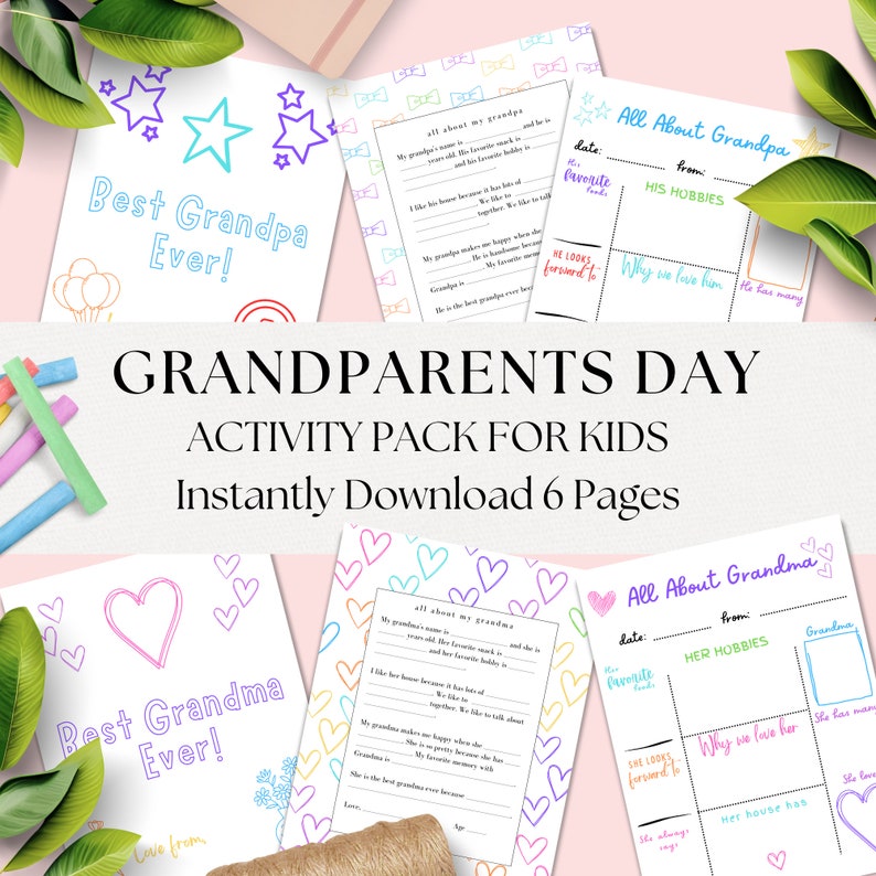 Grandparent's Day Printable Cards From Kids Gift From - Etsy