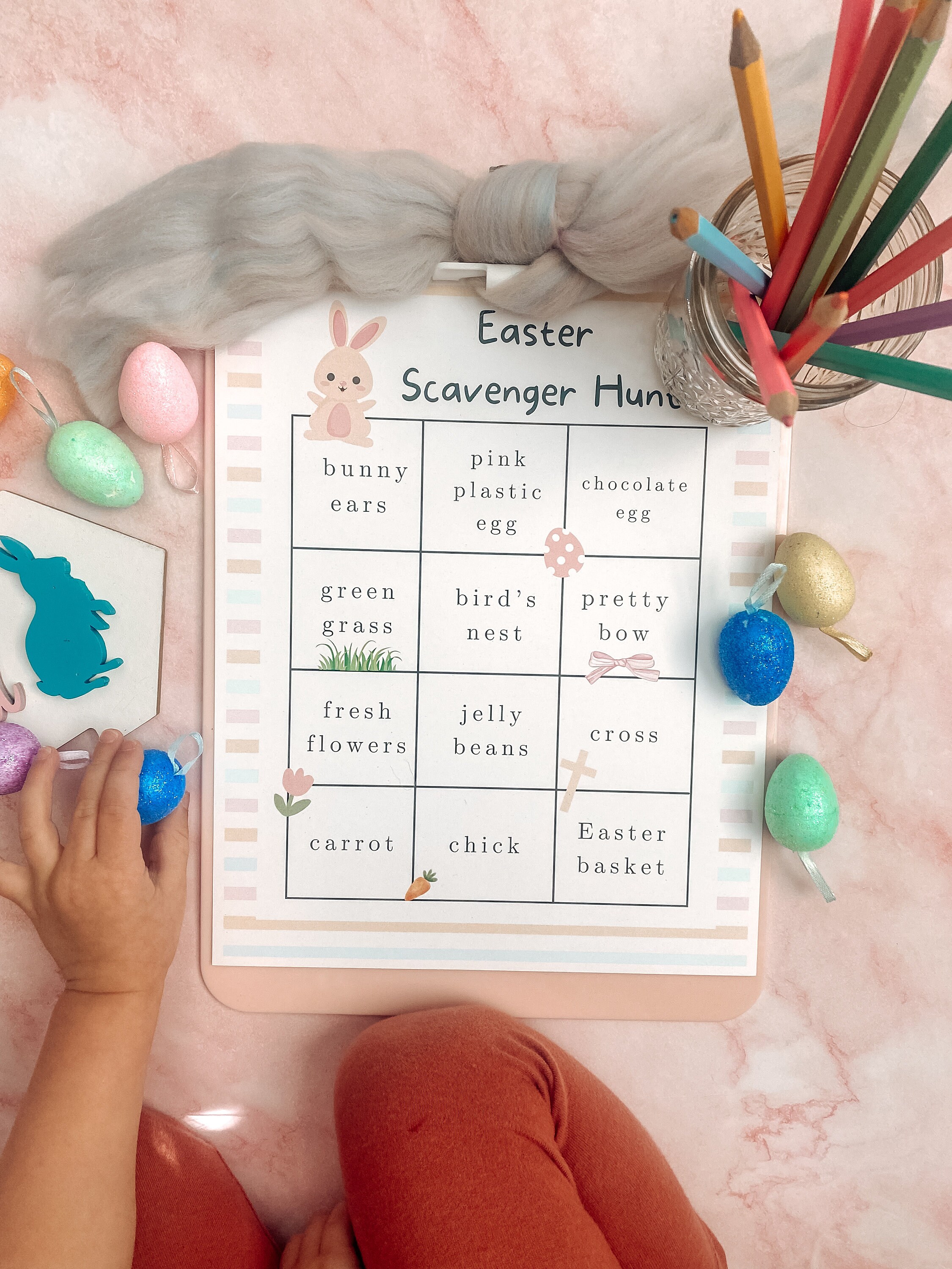 Printable Easter Bunny Letter for Kids Striped, Easter Scavenger Hunt ...