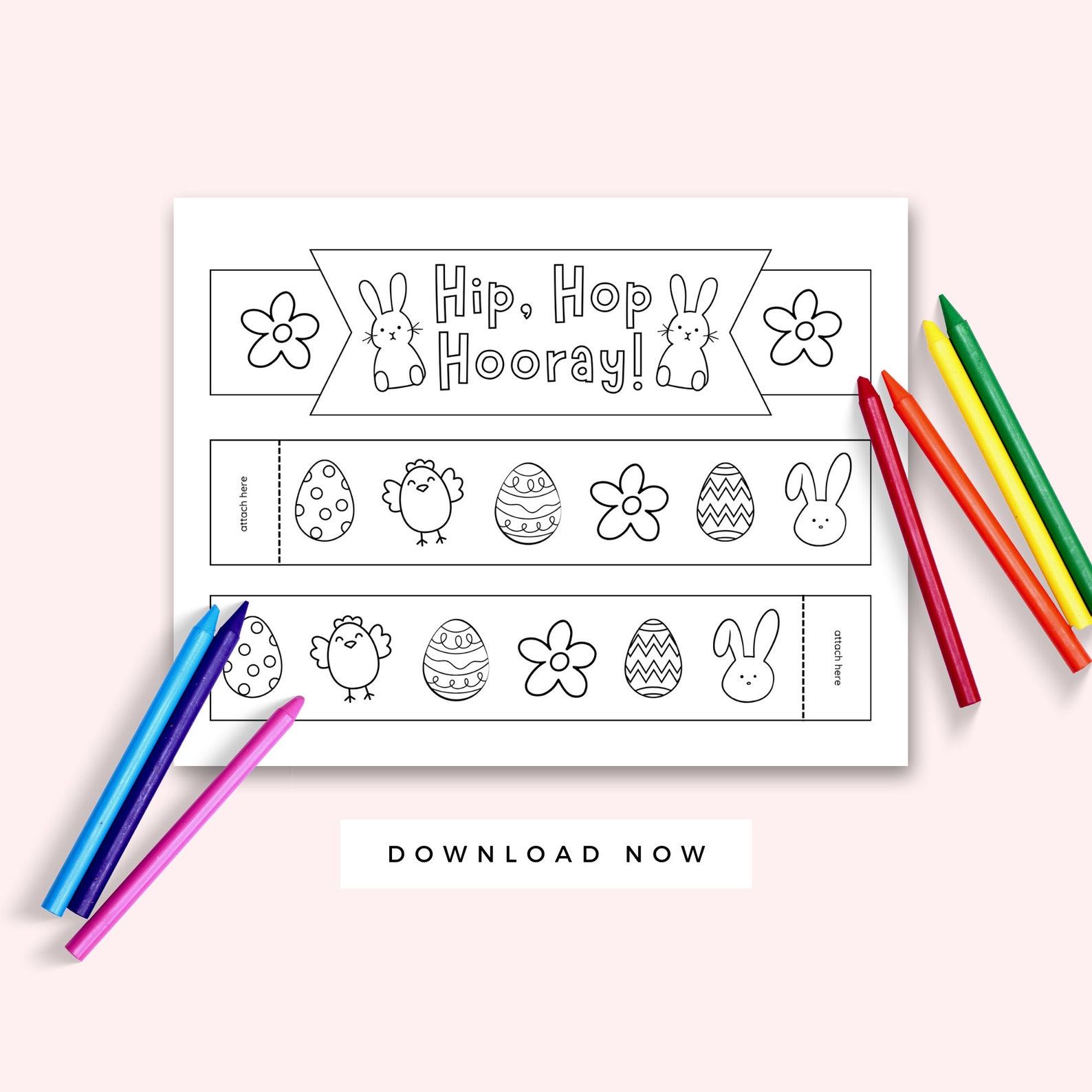 Hip Hop Hooray Easter Crown for Kids, Easter Printable Activity for ...