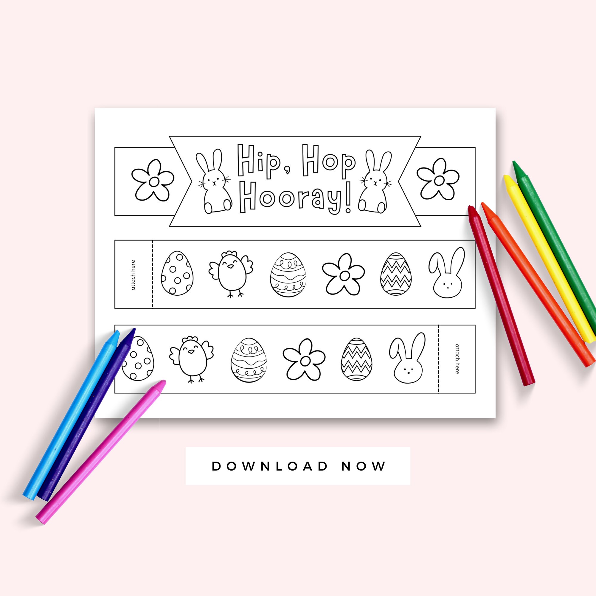 Hip Hop Hooray Easter Crown for Kids, Easter Printable Activity for ...