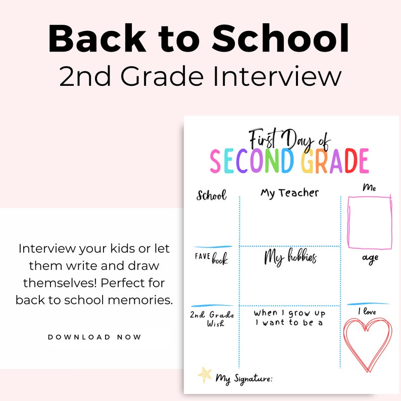 Back to School 2nd Grade Signs Printable, Last Day of 2nd Grade, Second ...