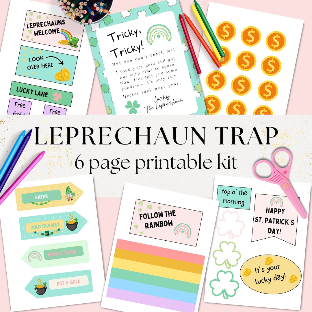 Leprechaun Trap Printable Kit, Leprechaun Letter for Kids Printable ...