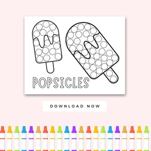 Popsicles Dot Marker Activity, Do a Dot Printables for Kids, Preschool ...