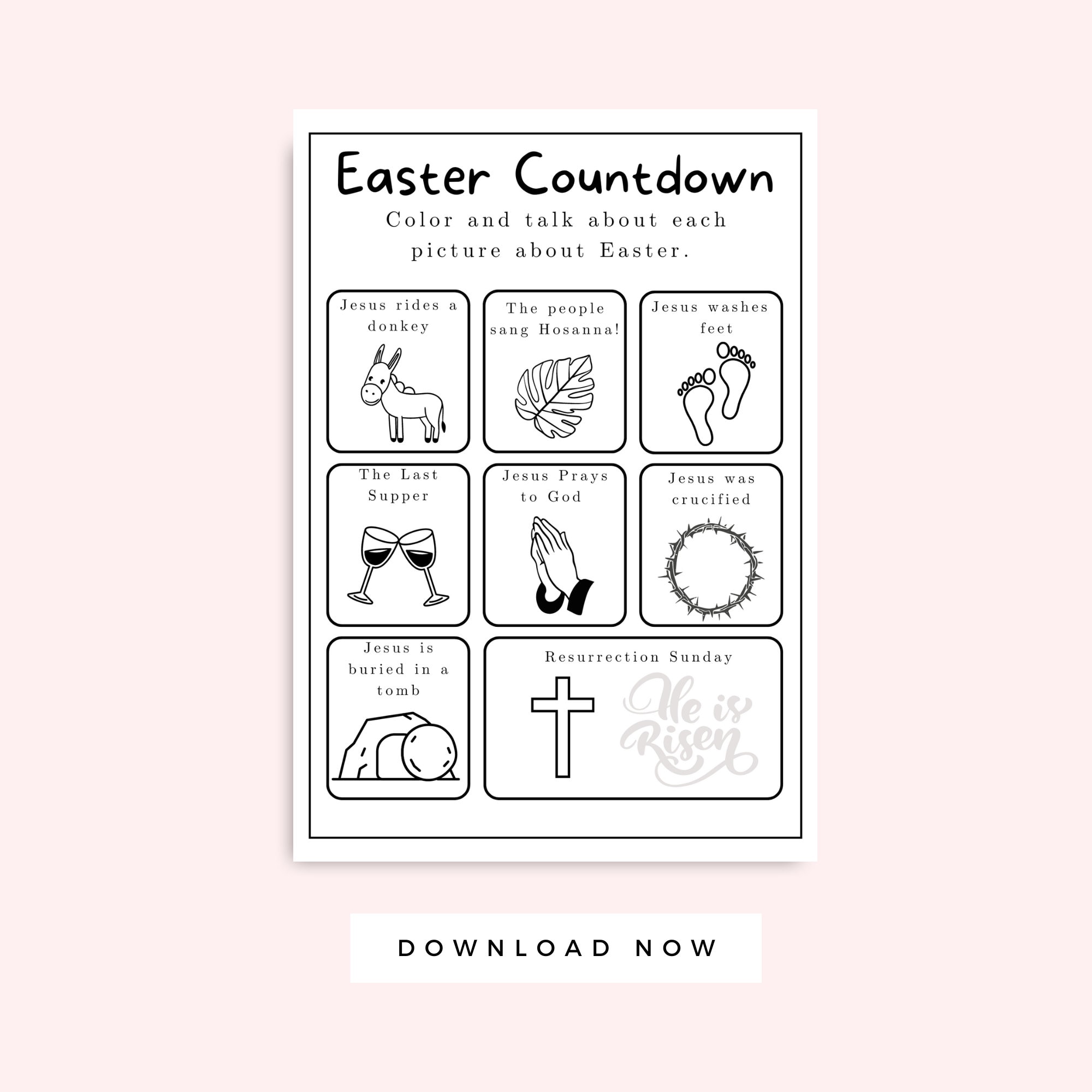 Religious Easter Activity Printable for Kids, Christian Toddler and ...