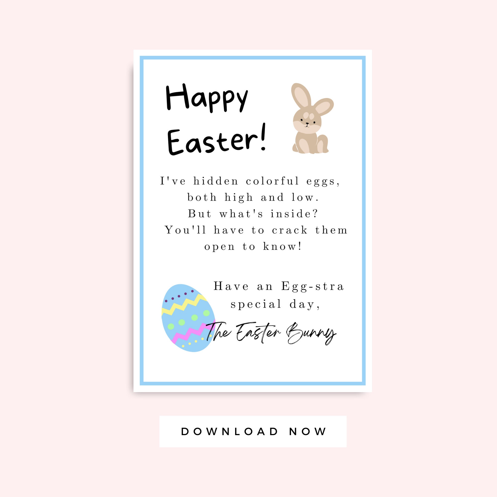 Easter Bunny Letter for Kids Instant Printable, Easter Scavenger Hunt ...