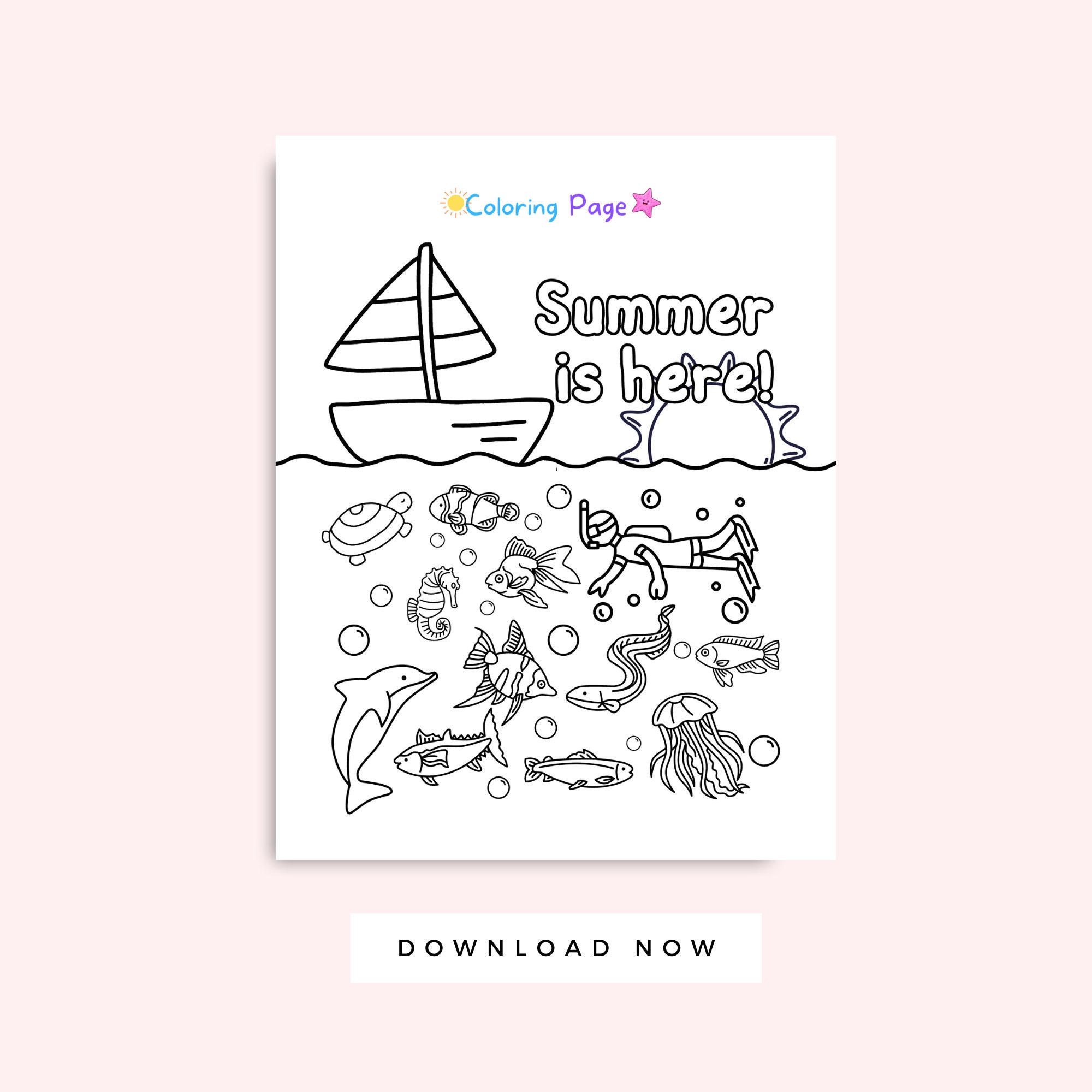 Summer Coloring Pages for Kids, Preschool Summer Printable Activities ...