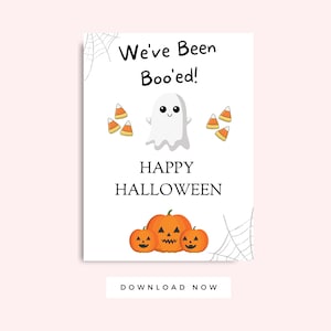 You've Been Booed Printable Letter, Halloween Boo Basket, Ghost Card ...