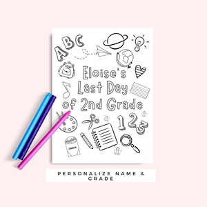 Personalized Last Day of School Coloring Page, Last Day of School ...