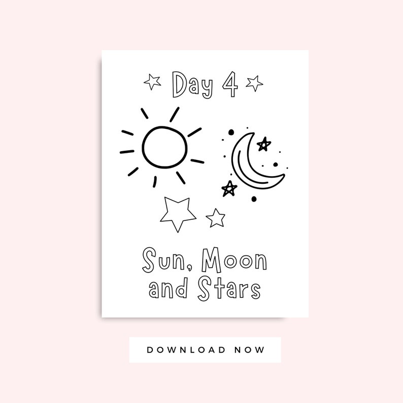 Creation Days Coloring Pages, 7 Days of Creation Preschool Activities ...