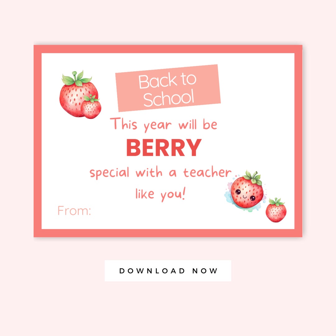 Printable Back to School Card for Teacher, Back to School Notes for ...