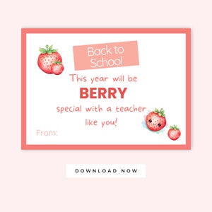Printable Back to School Card for Teacher, Back to School Notes for ...