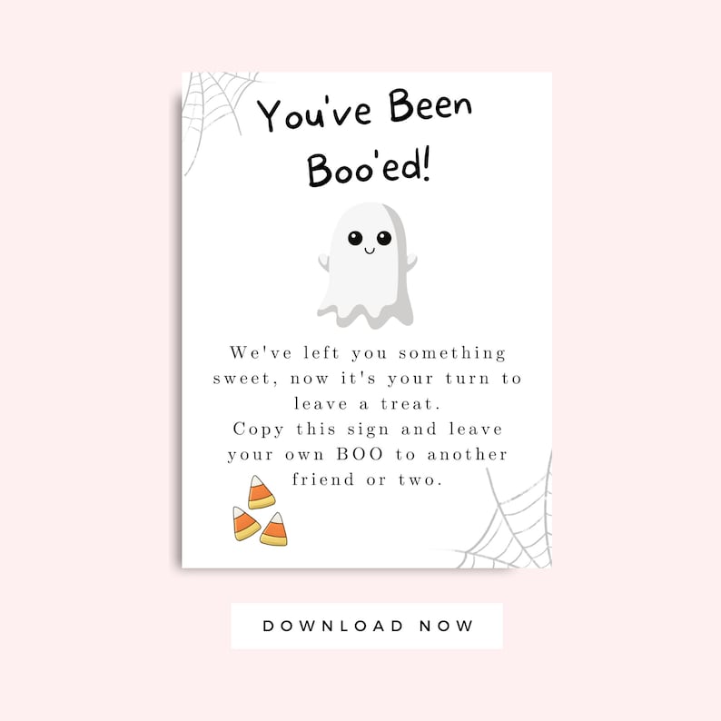 You've Been Booed Printable Letter, Halloween Boo Basket, Ghost Card ...