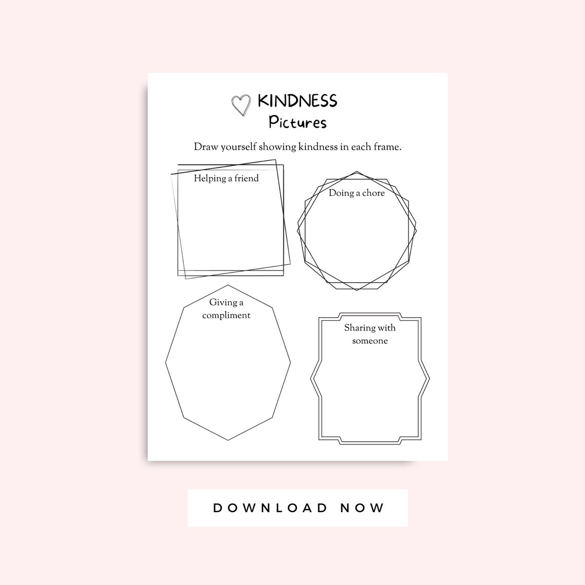 Kindness Activity for Kids Printable Coloring Page, Friendship Activity ...