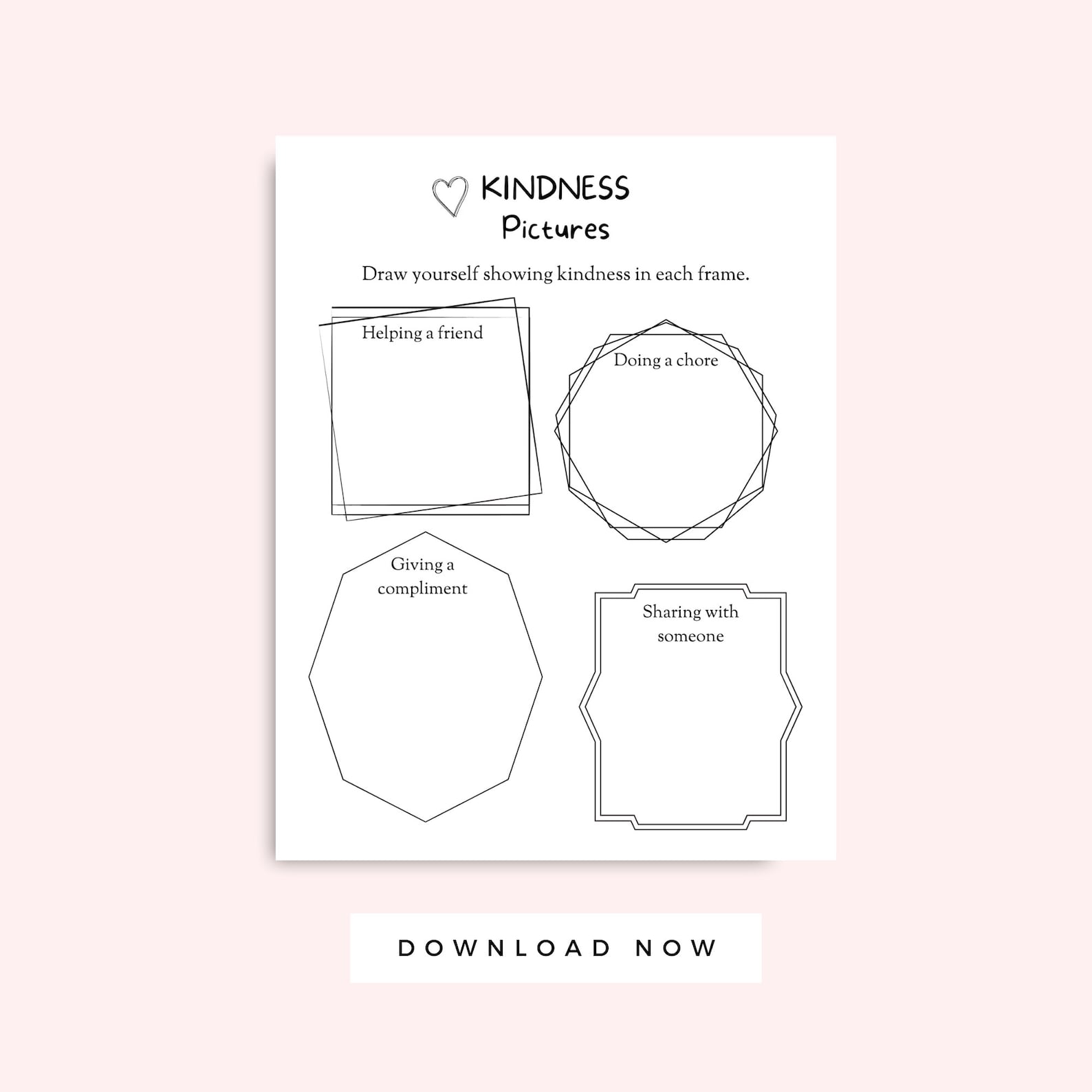 Kindness Activity for Kids Printable Coloring Page, Friendship Activity ...