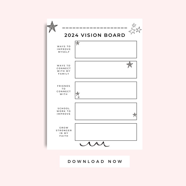 Vision Board Printable for Kids, Home Learning Activity, Kids Printable ...