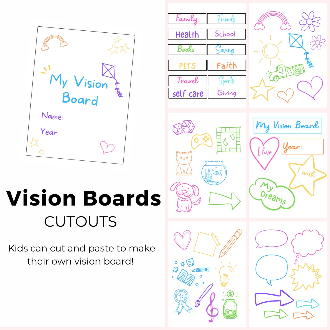 Vision Board Kit for Kids Kid Vision Board Activity for Kids - Etsy