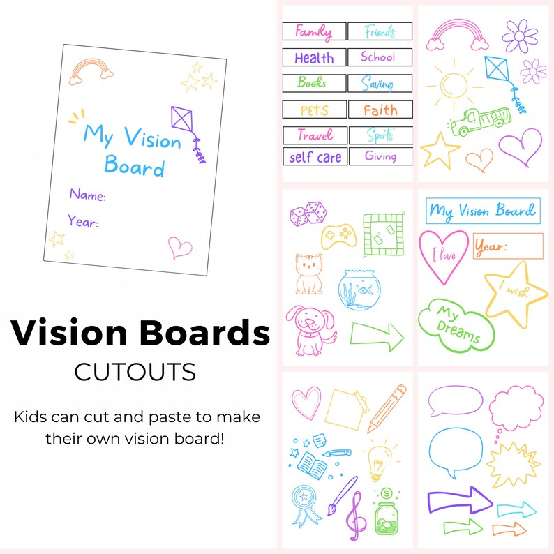 Vision Board Kit for Kids Kid Vision Board Activity for Kids - Etsy