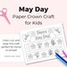 May Day Printable Crown Craft for Kids, Happy May Day Activity, Spring ...