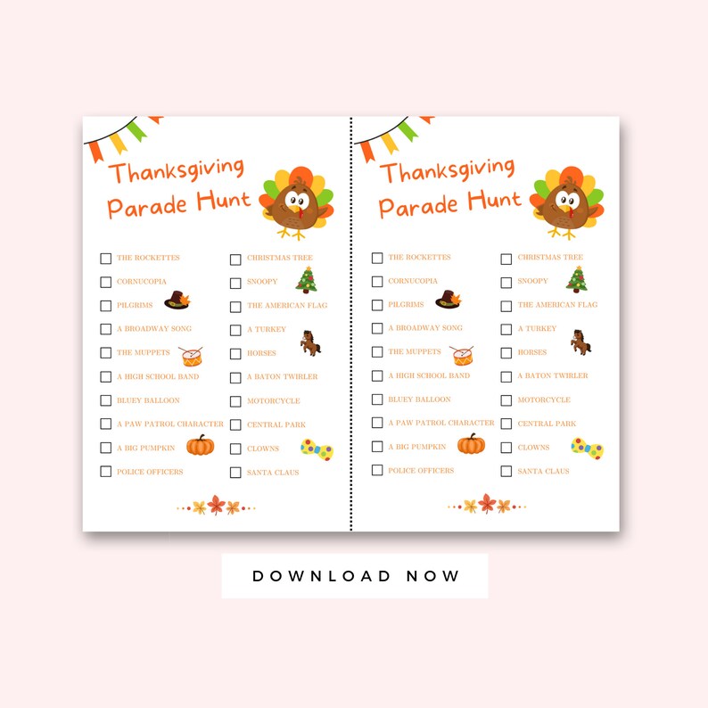 Turkey Disguise Activity for Kids, Thanksgiving Parade Scavenger Hunt ...