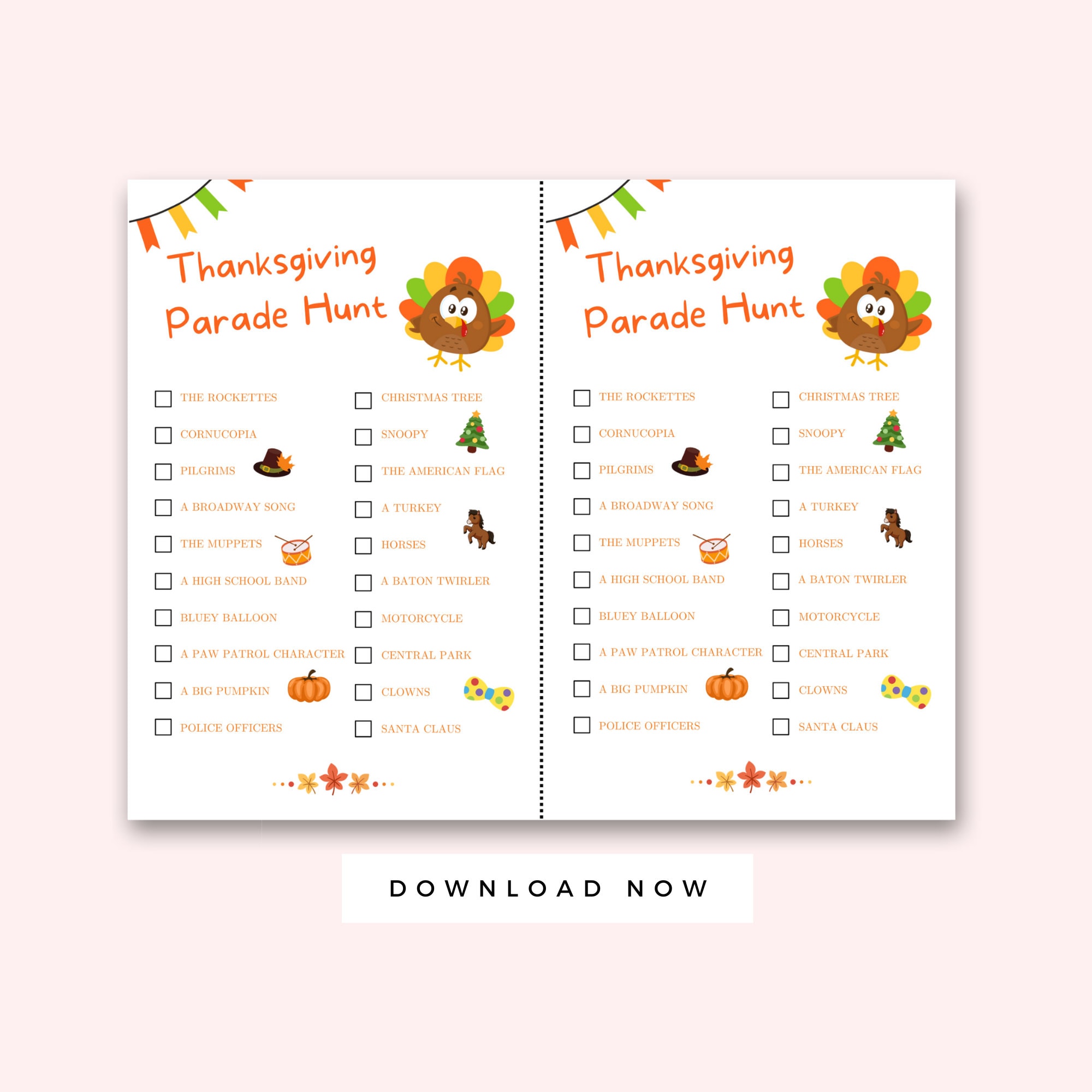 Turkey Disguise Activity for Kids, Thanksgiving Parade Scavenger Hunt ...