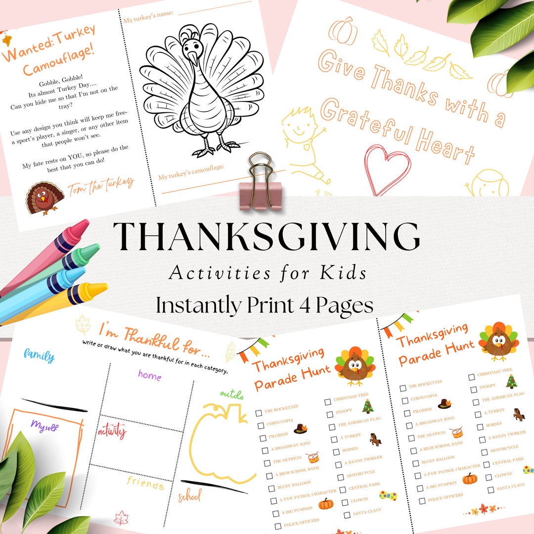 Thanksgiving Worksheet Printable Activities for Kids, Kindergarten ...