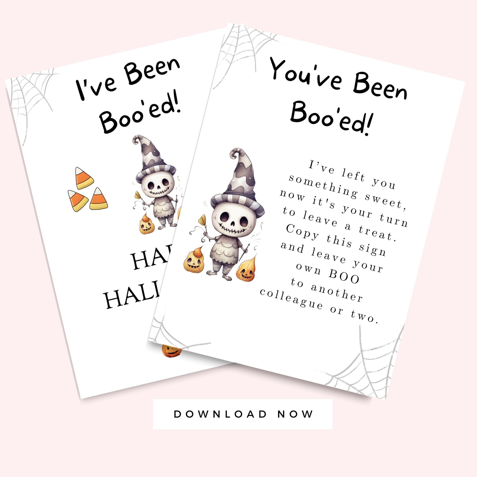 Work You've Been Booed Printable Letter, Halloween Boo Basket ...