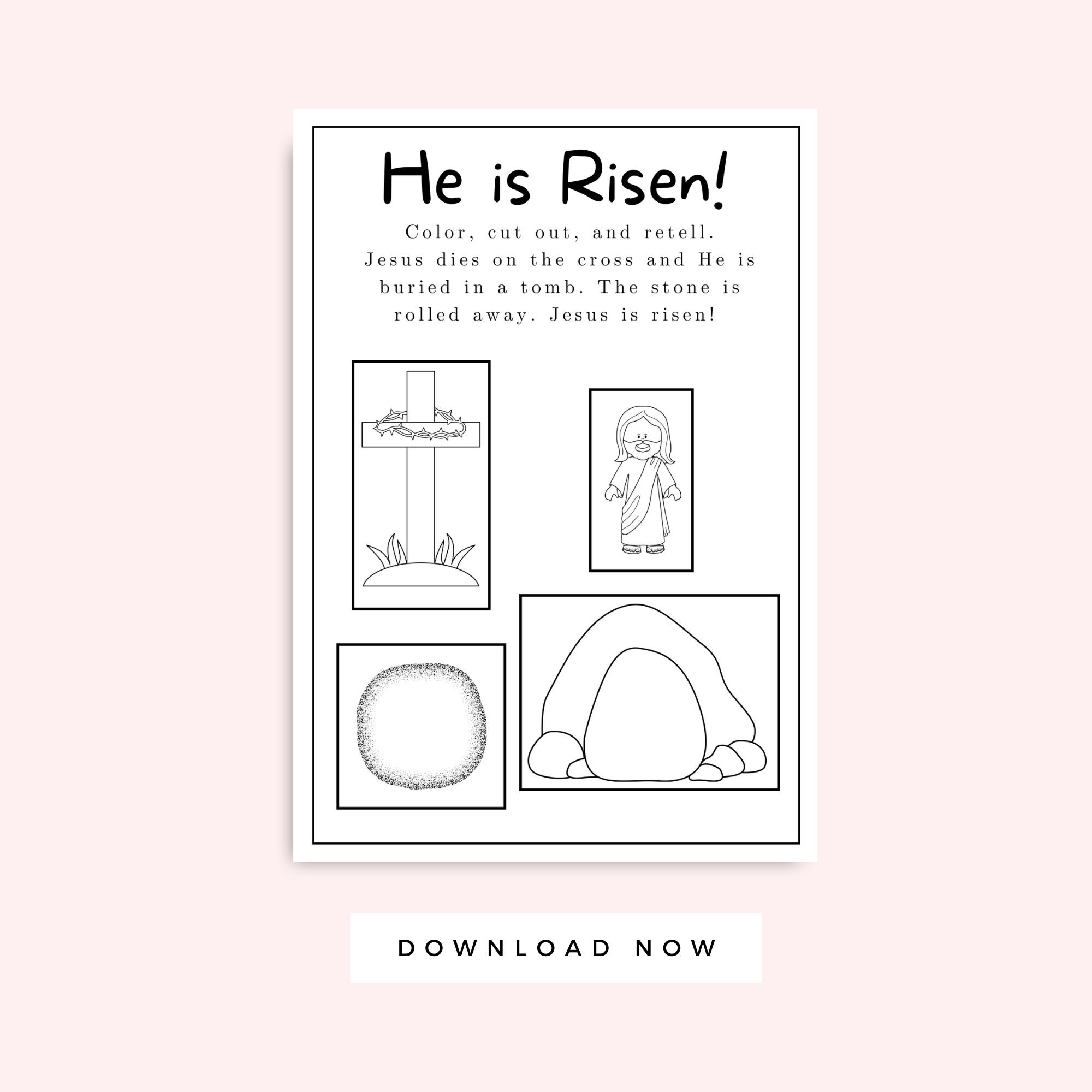Religious Easter Activity Printable for Kids, Christian Toddler and ...