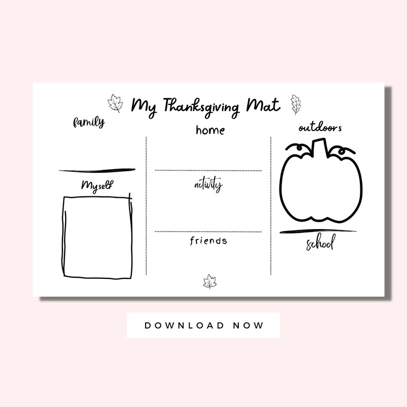 Thanksgiving Placemat for Kids, Printable Thanksgiving Kid Activity ...