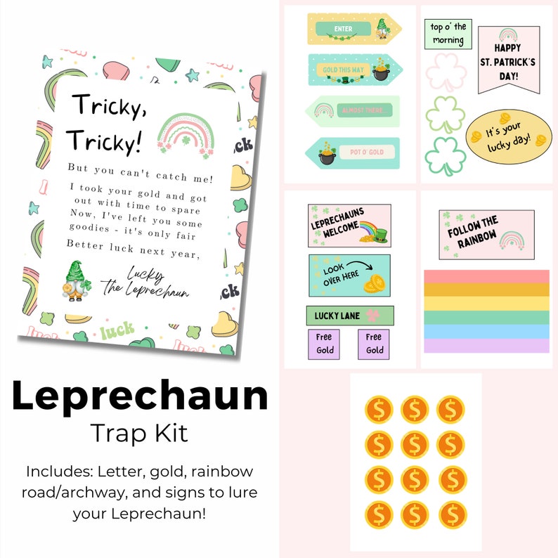 Leprechaun Trap Printable Kit, Leprechaun Letter for Kids Printable ...