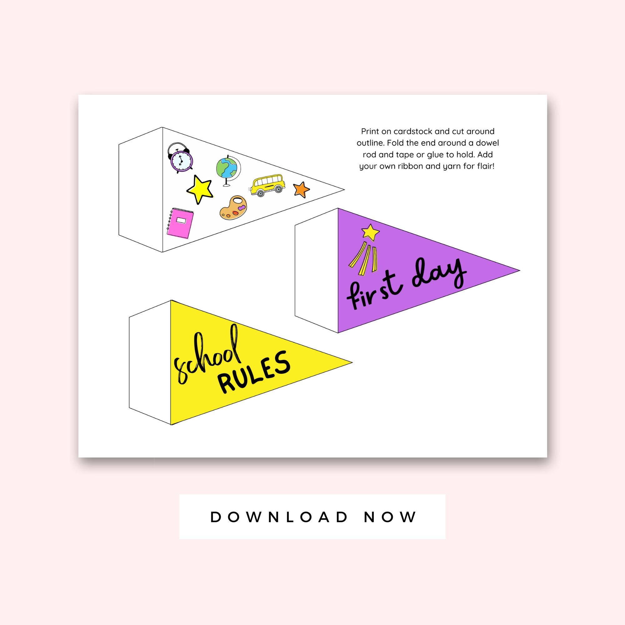 Third Grade Pennant Flag Printables, Back to School Signs, 3rd Grader ...