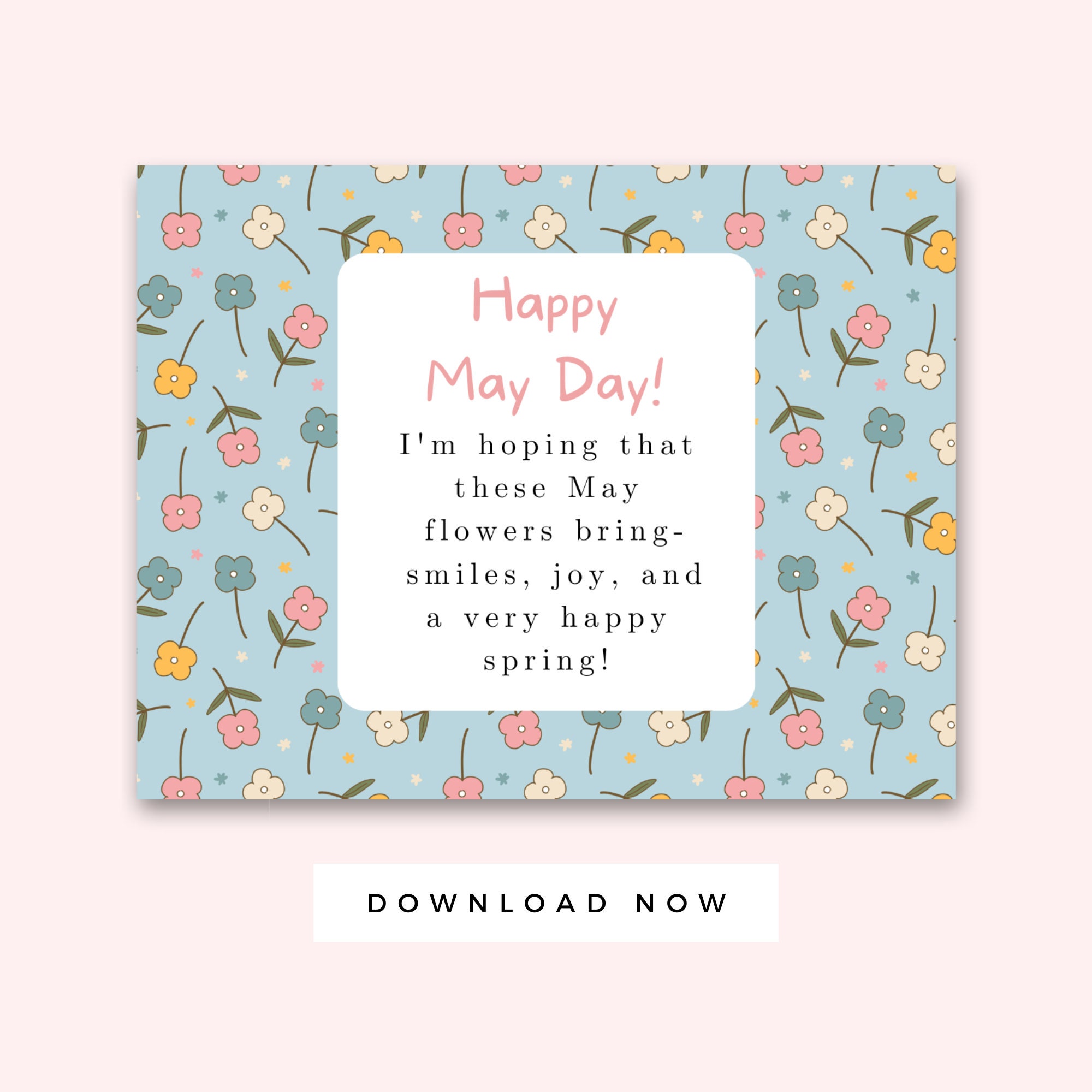 Happy May Day Printable Cards, May Day Notes, May Day Flower Gift Tag ...