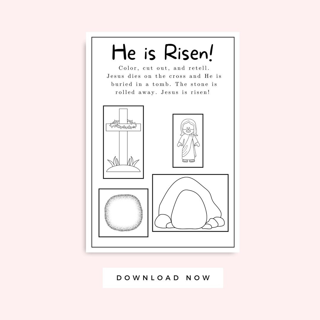 Resurrection Sunday Printable for Kids Black and White, Good Friday ...
