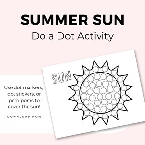 Summer Dot Marker Activity, Do a Dot Printables for Kids, Preschool ...