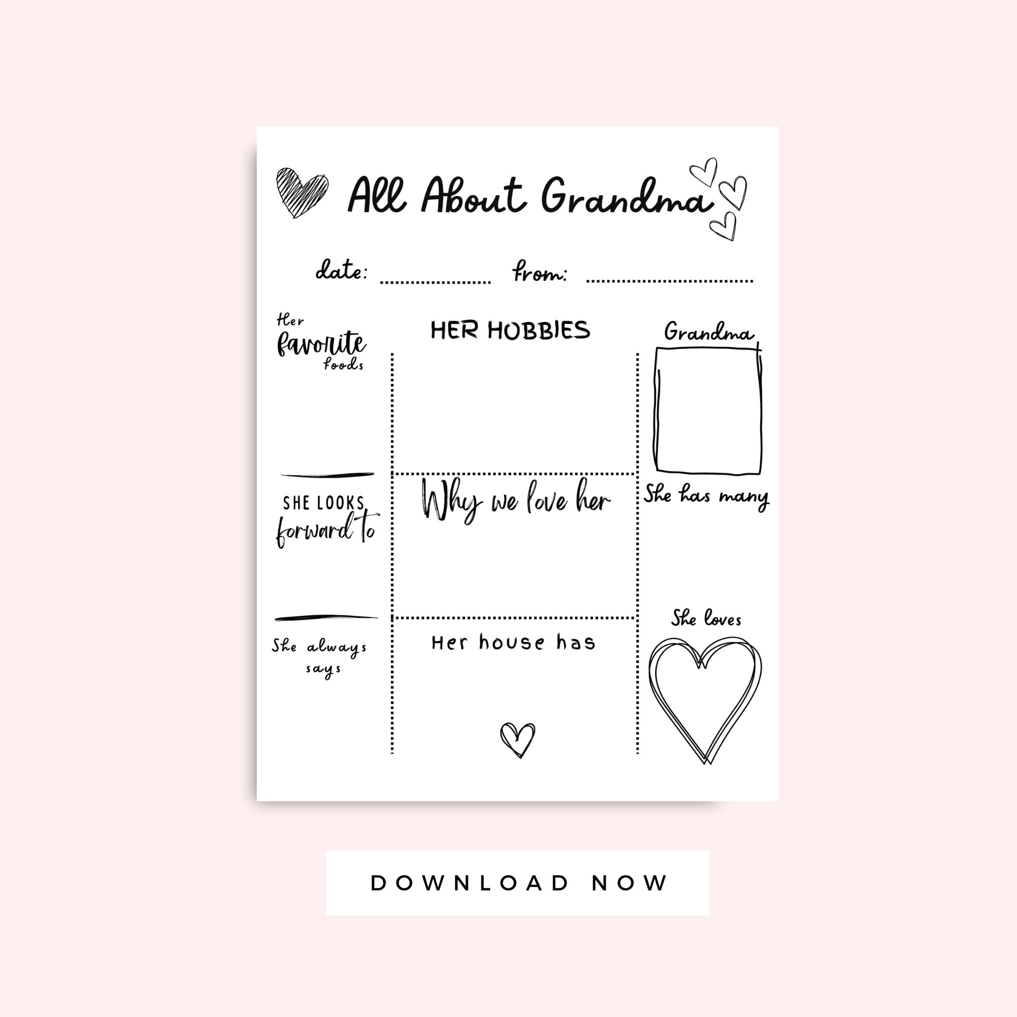Grandparent's Day Printable Cards From Kids Gift From - Etsy